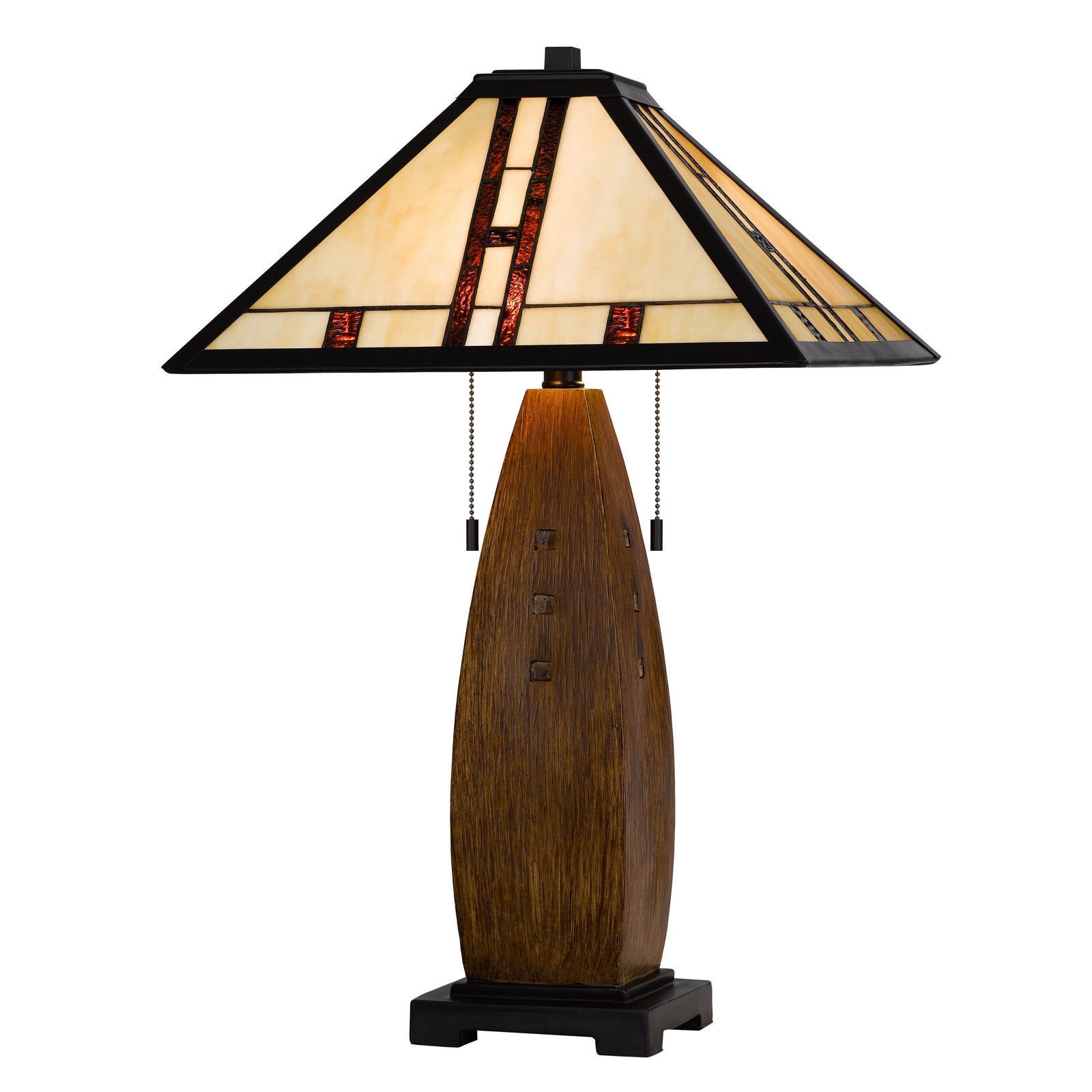 60W X 2 METAL/RESIN TIFFANY TABLE LAMP WITH PULL CHAIN SWITCHES ...